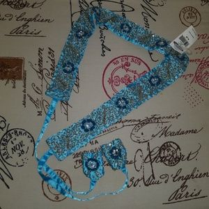 Old Navy | Accessories | Turquoise Sash Sequin Belt | Poshmark
